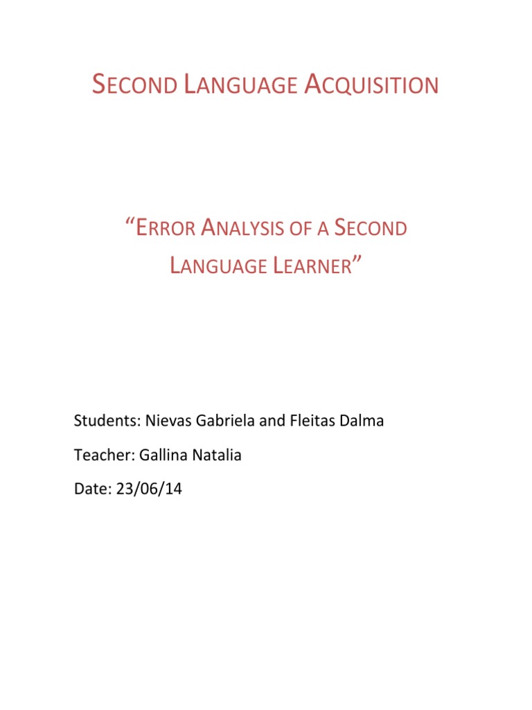 Second Language Acquisition | PDF