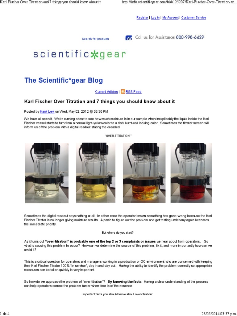 Karl Fischer Over Titration and 7 Things You Should Know About It PDF ...