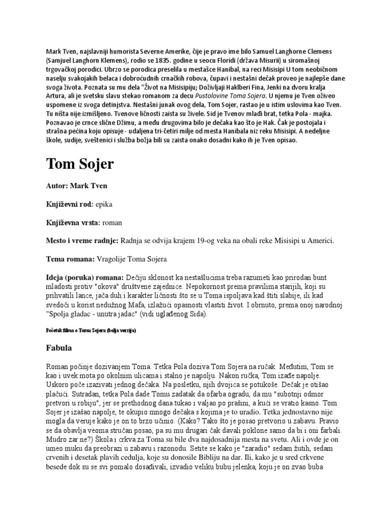 Tom Sojer | PDF