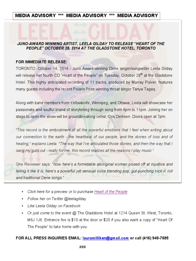 Media Advisory Media Advisory Media Advisory | PDF