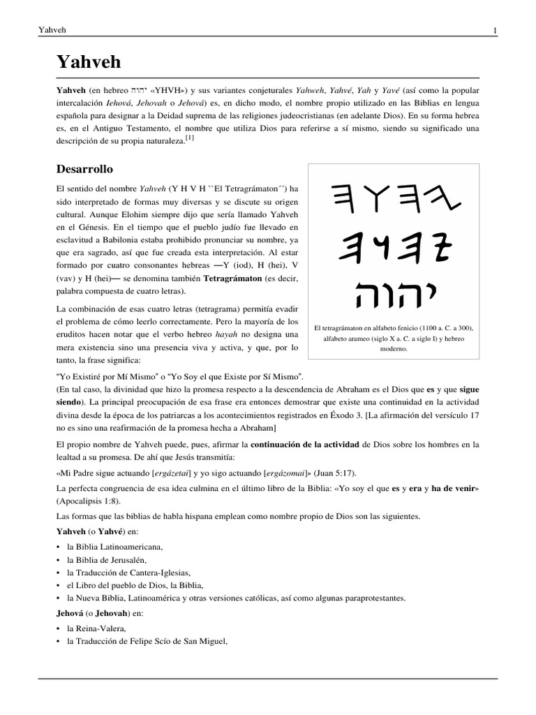 Yahveh PDF | PDF | Tetragrammaton | Lenguaje hebreo