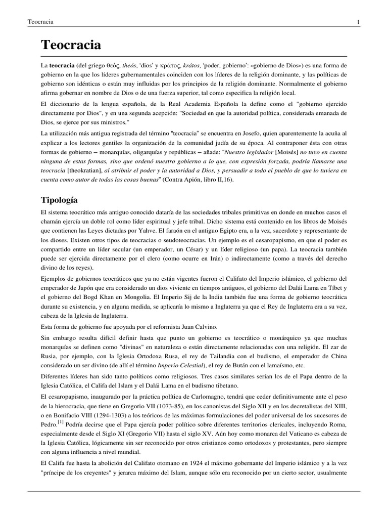 Teocracia: Definición, tipos y ejemplos de gobiernos basados en la ...