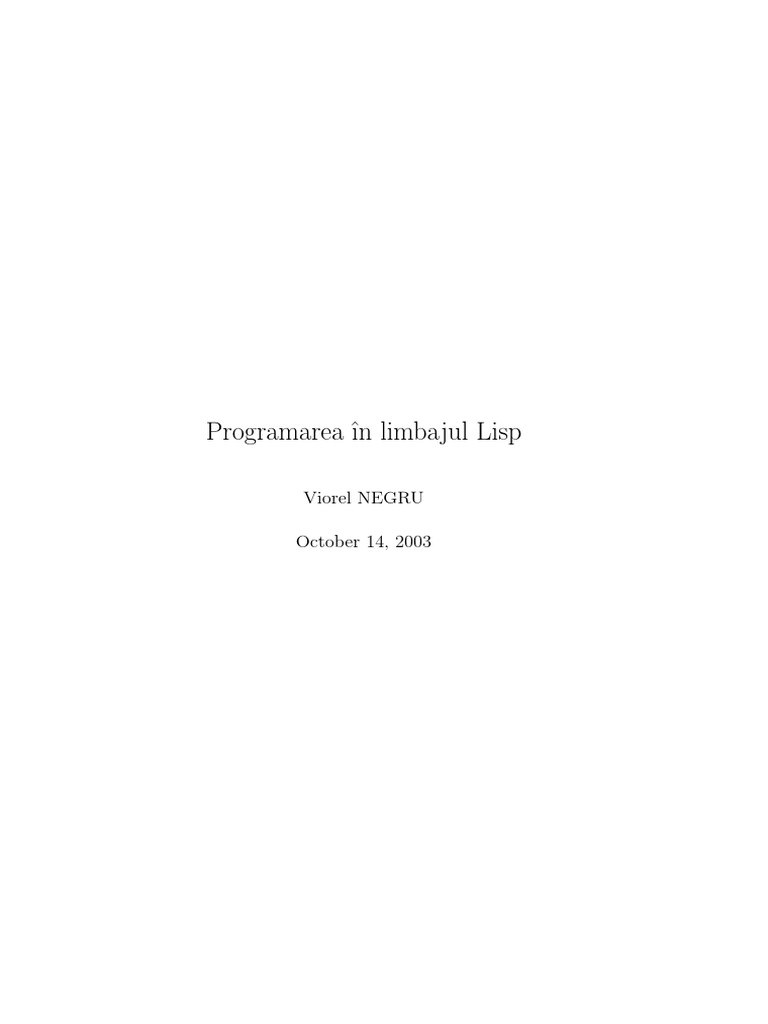 Curs LISP 3 Cap - Ps | PDF