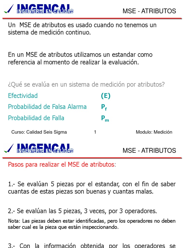 3 Apuntes Msa Atributos | PDF | Six Sigma | Probabilidad