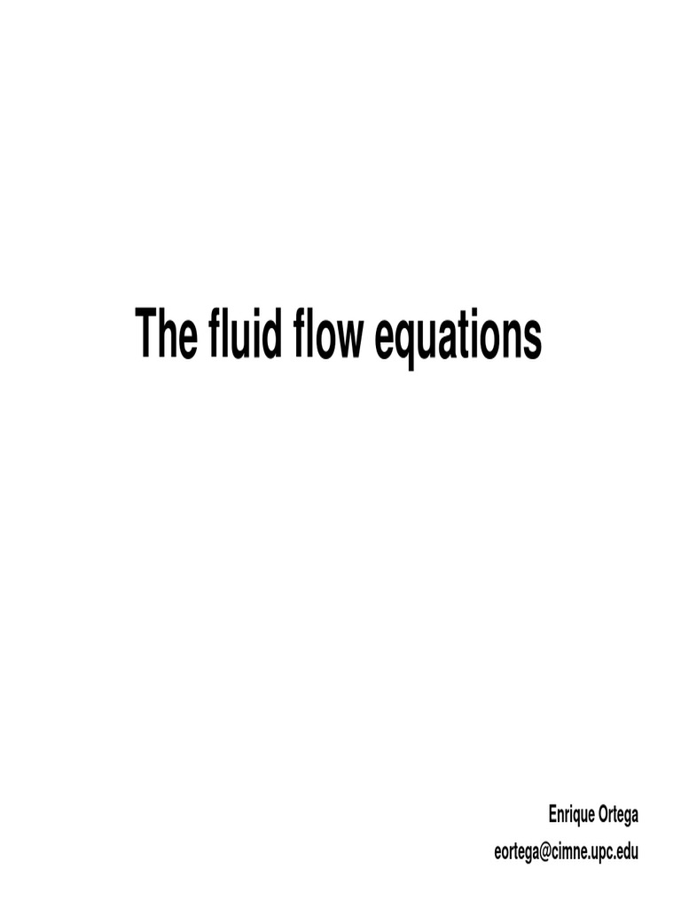 Fluid Flow Equations Overview | PDF | Fluid Dynamics | Reynolds Number