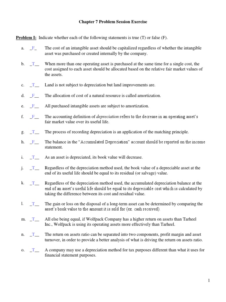 Chapter 7 Lab Exercise | PDF | Book Value | Depreciation