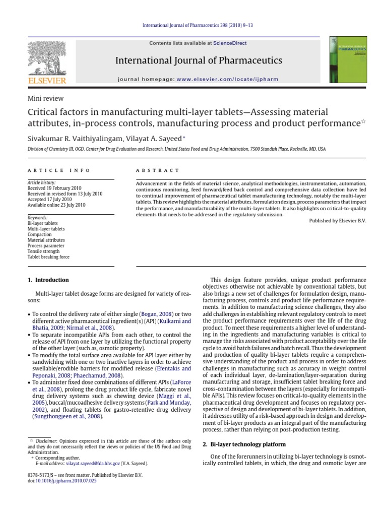Manufacturing Multi-Layer Tablets PDF | PDF | Tablet (Pharmacy ...