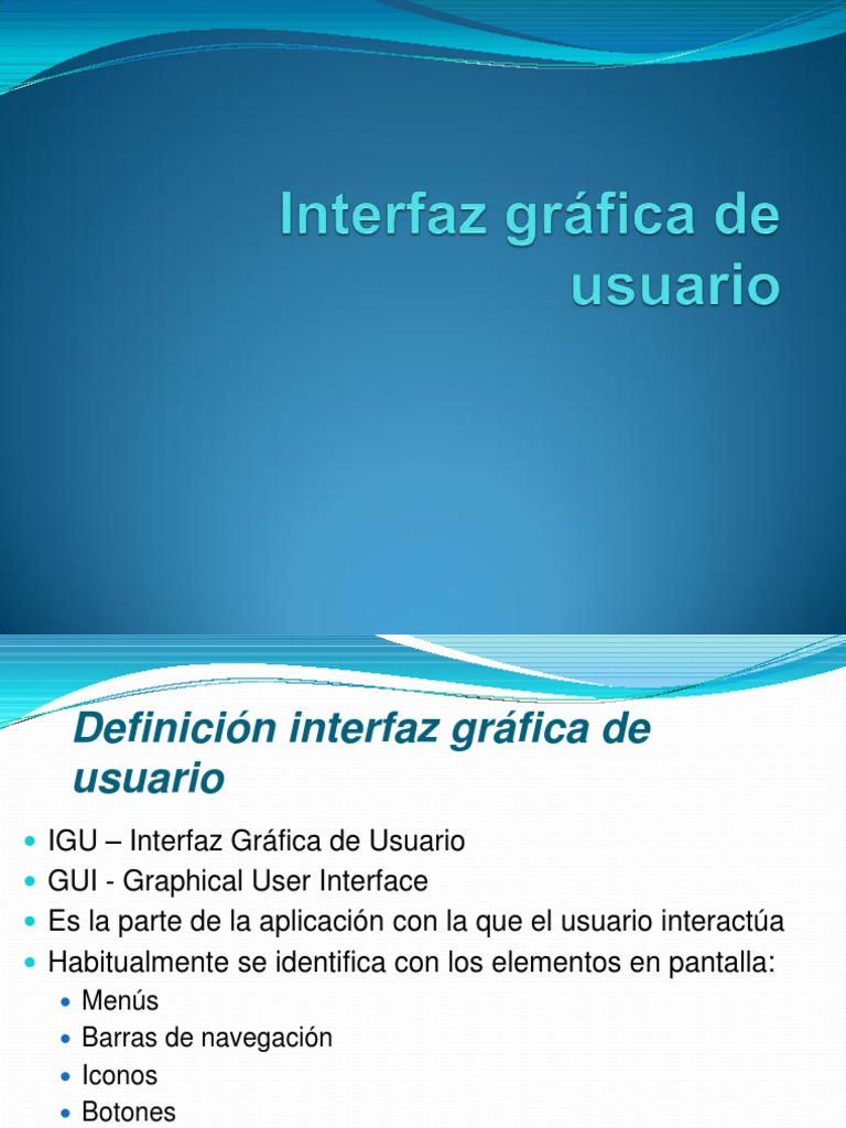 Interfaz Gráfica de Usuario | PDF | Interfaces gráficas de usuario ...