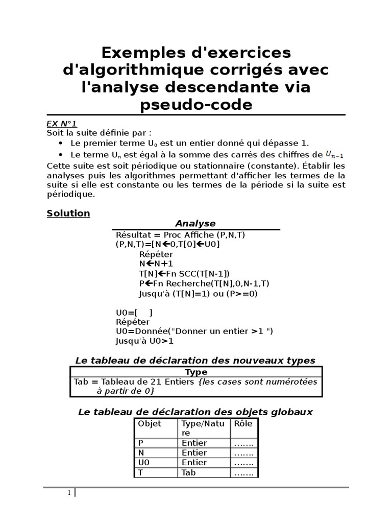 Pseudo Code | PDF | Concepts mathématiques | Algorithmes