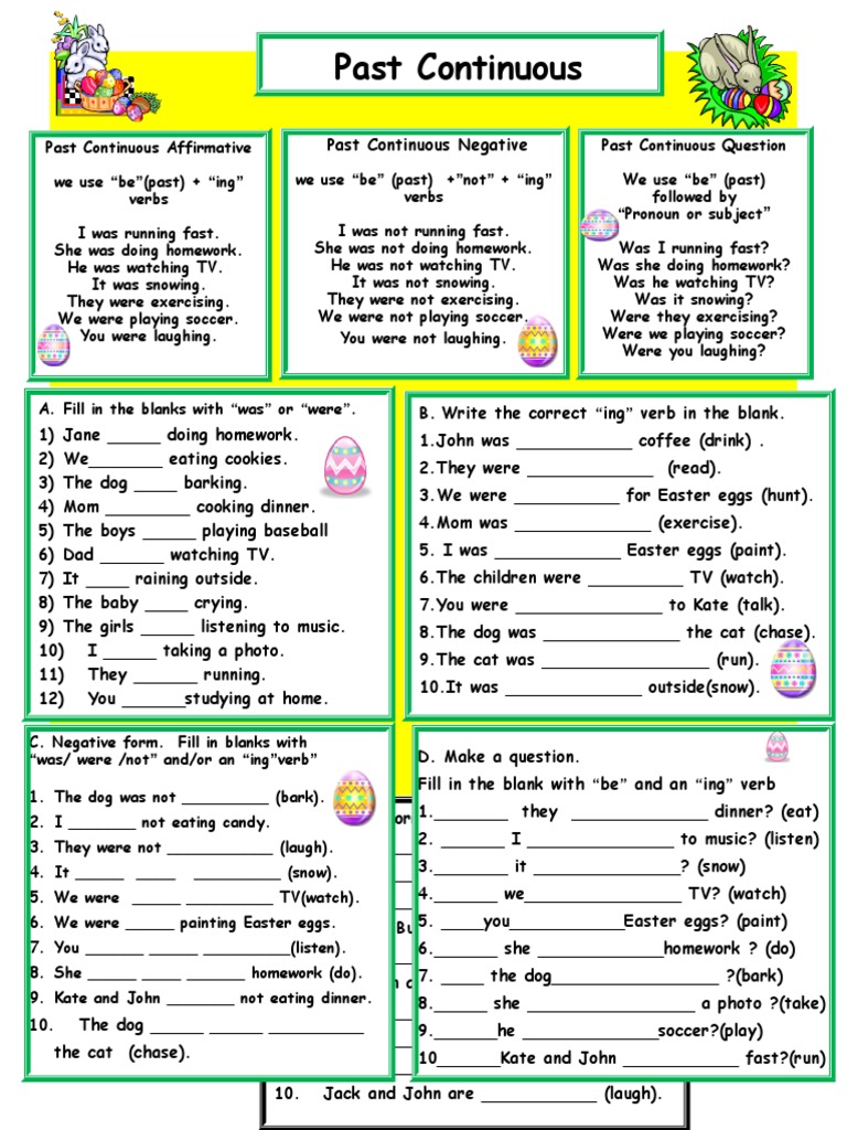 Past Continuous With Key | PDF | Language Arts & Discipline