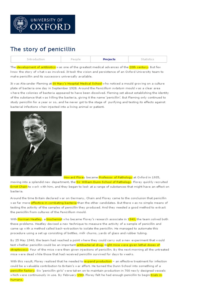 The story of penicillin - University of Oxford.pdf | Penicillin ...