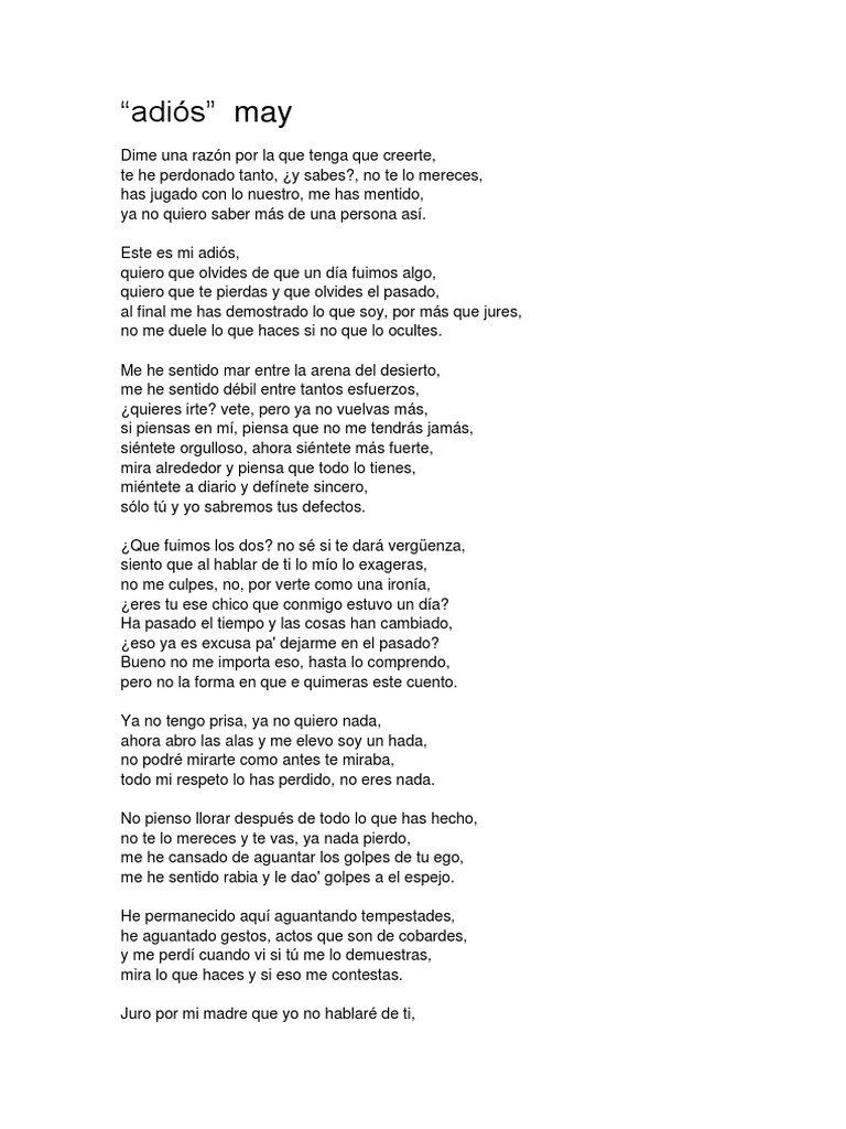 "Adiós" May | PDF | Ocio