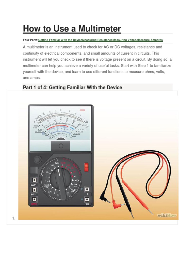 How To Use A Multimeter | PDF | Electric Current | Voltage