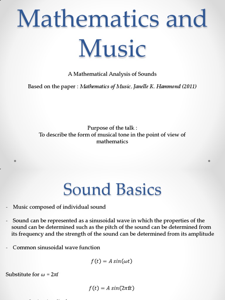 Mathematics and Music: A Mathematical Analysis of Sounds | PDF | Pitch ...
