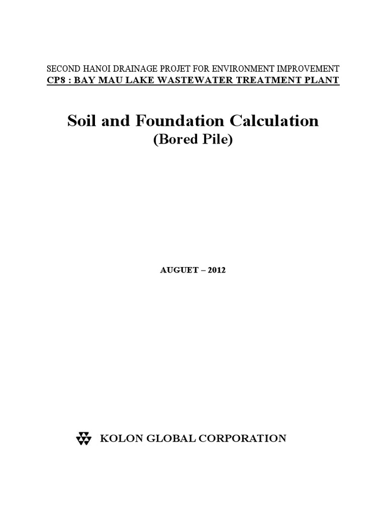 Soil and Foundation Calculation - EN PDF | PDF | Deep Foundation | Drainage