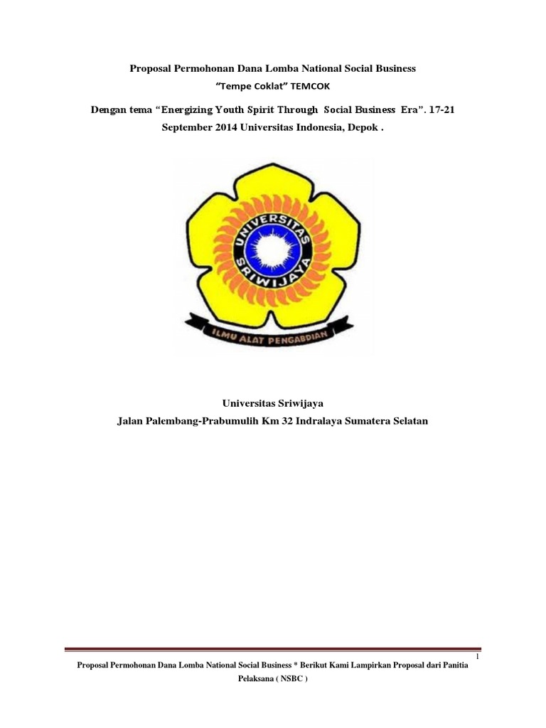 Proposal Permohonan Dana Delegasi Lomba NSBC | PDF