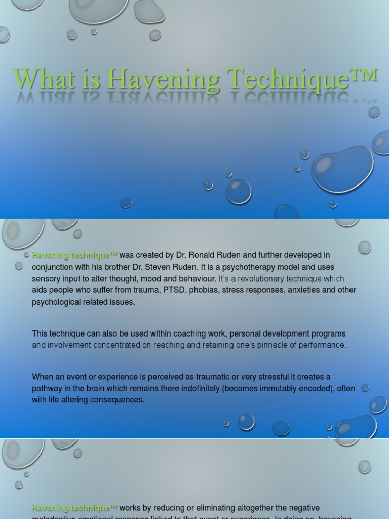 What Is Havening Technique | PDF | Psychological Trauma | Posttraumatic ...