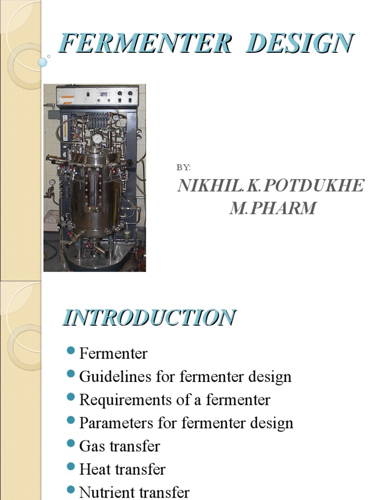 Fermenter Design | PDF | Solubility | Oxygen