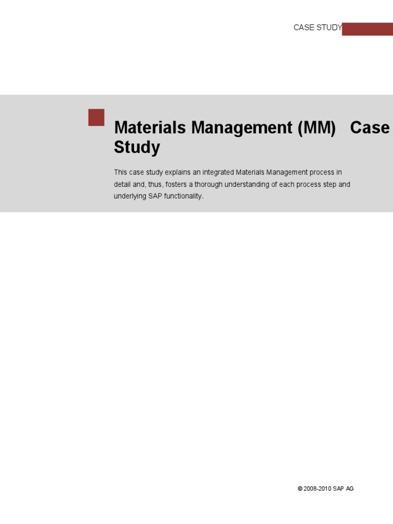 Materials Management (MM) Case Study | PDF | Accounting | Business
