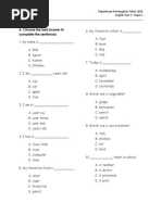 Kertas Peperiksaan 5 Tahun Matematik (Tadika) | PDF