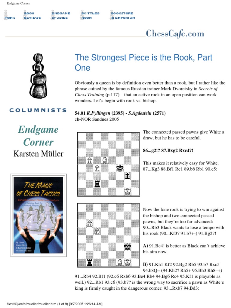 Endgame Corner: The Strongest Piece Is The Rook, Part One | PDF | Board ...