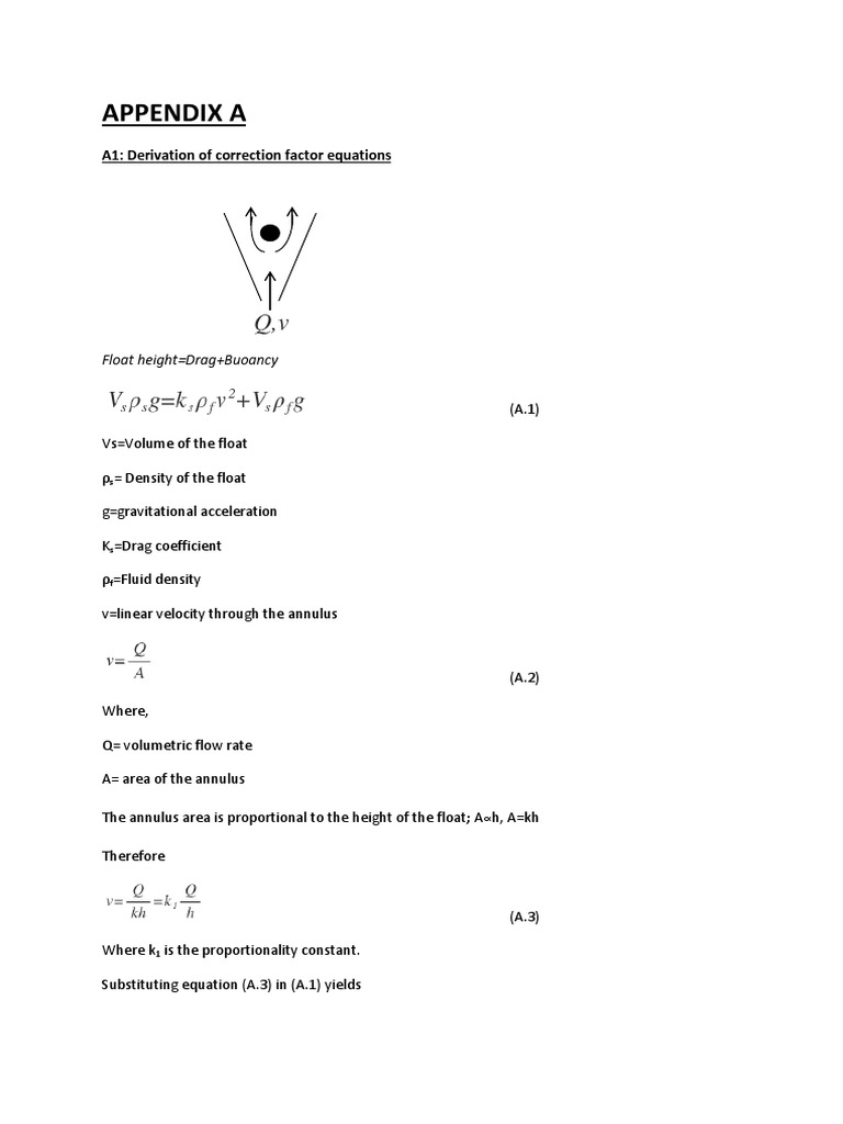 Rotameter Correction Factor Derivation | PDF | Fluid Dynamics | Gases