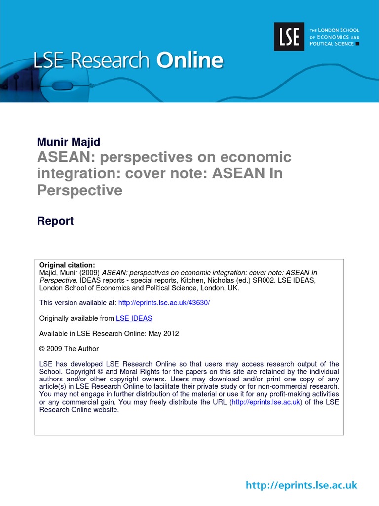 ASEAN Cover Note (Lsero) | PDF | Association Of Southeast Asian Nations ...