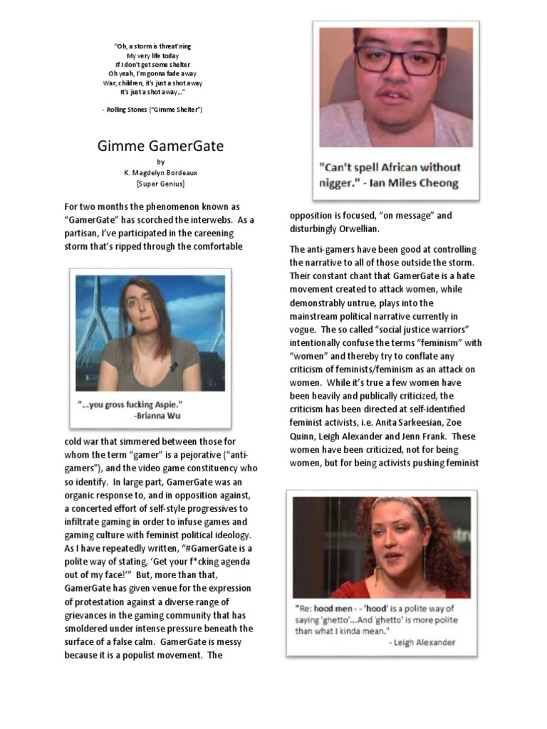 Gimme #GamerGate | PDF | Gamergate Controversy | Feminism