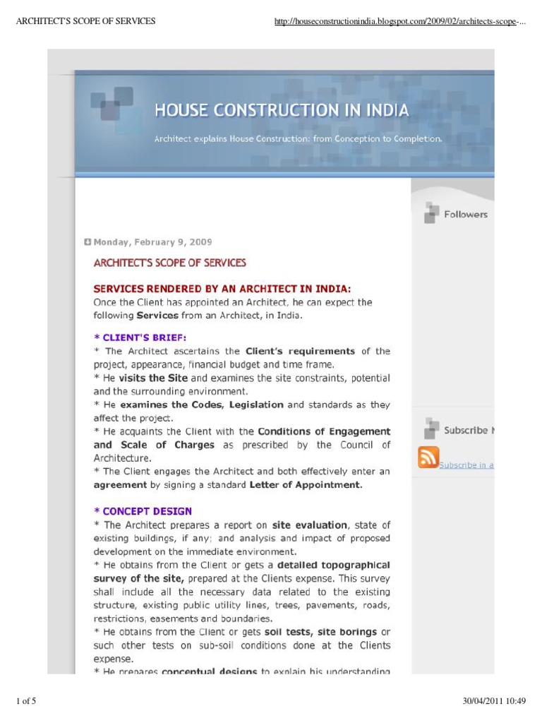 Architect's Scope | PDF