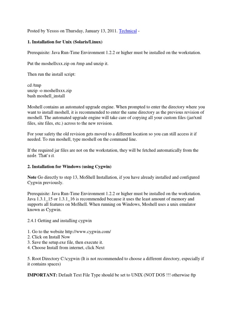 How To Install Moshell | PDF | Zip (File Format) | Computer File