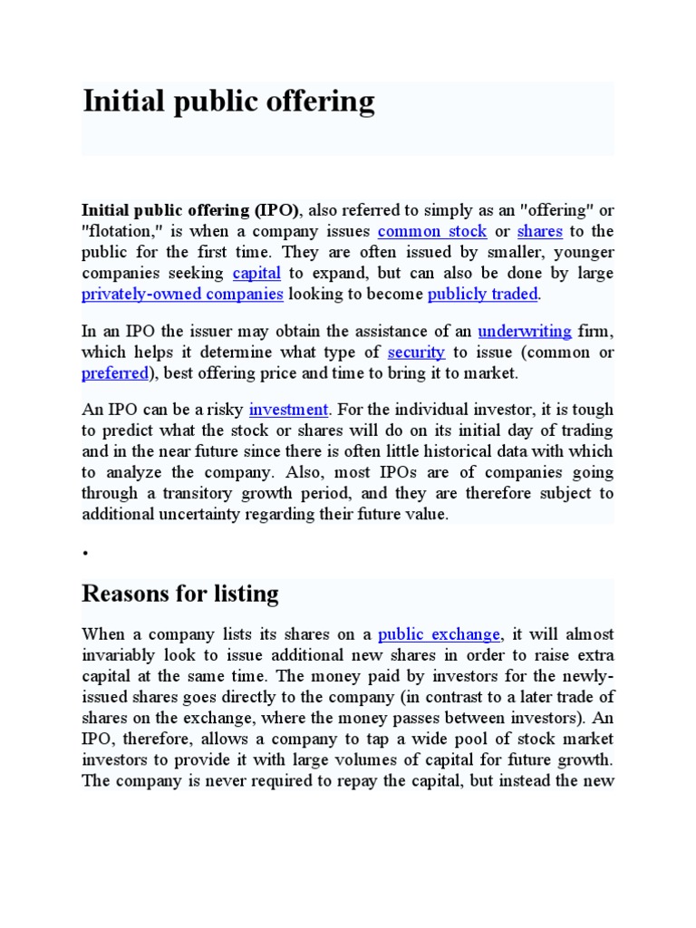 Initial Public Offering | Initial Public Offering | Underwriting