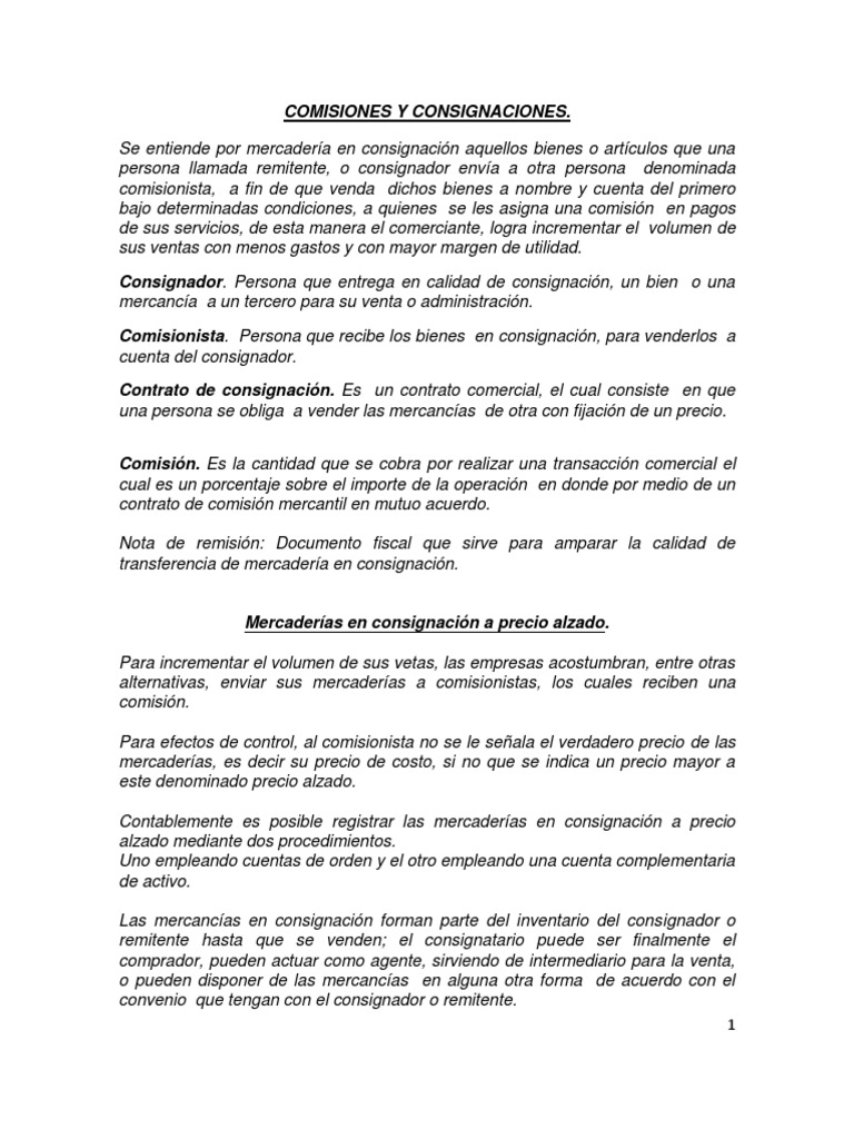 consignaciones.docx | Precios | Bienes | Prueba gratuita de 30 días ...