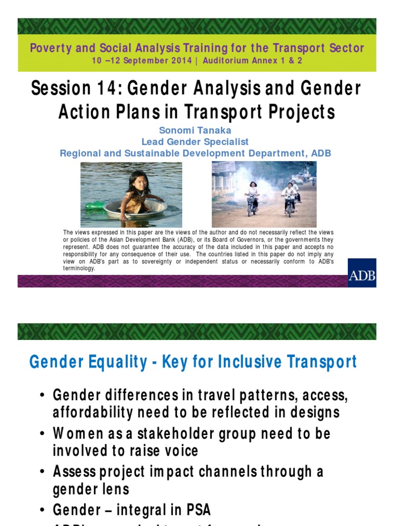 DSIT_Gender Analysis and Gender Action Plans in Transport Projects ...