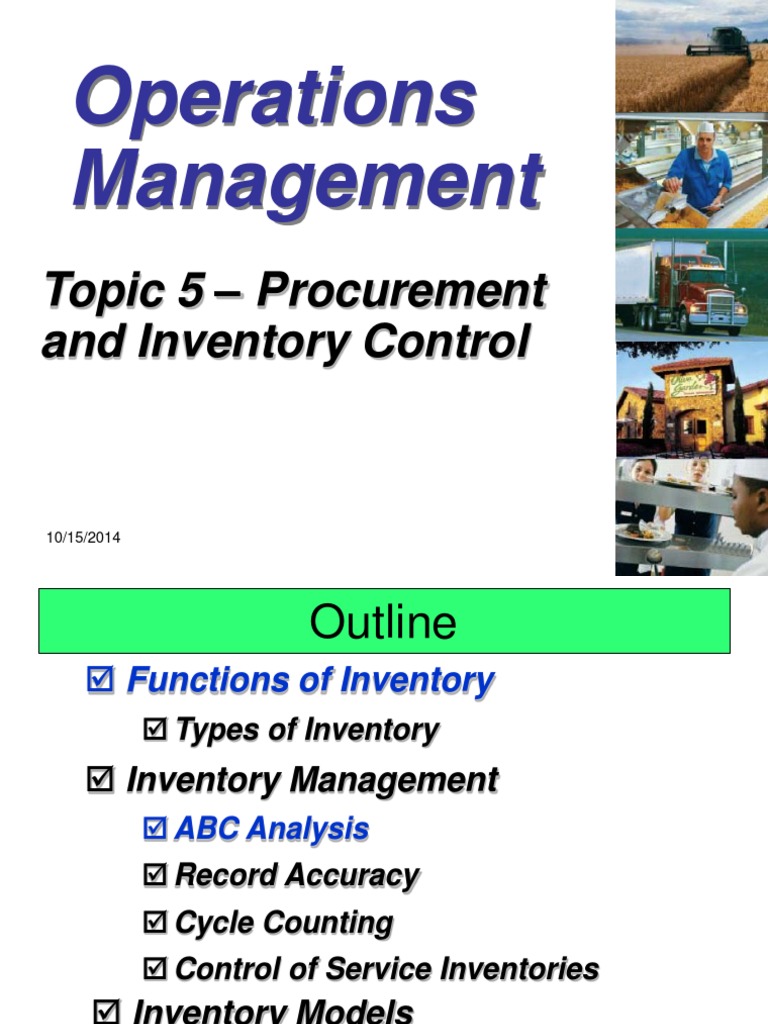 Topic 5a - Procurement and Inventory Control | PDF | Inventory | Business Economics