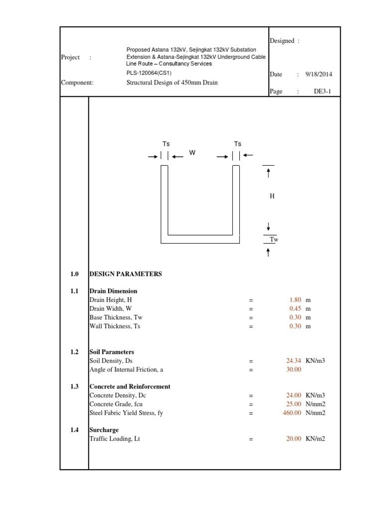 RC Cable Trench Walls | PDF | Shear Stress | Building Engineering