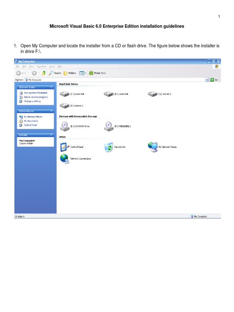 VB 6.0 Intallation Guidelines PDF | PDF | Button (Computing) | File ...