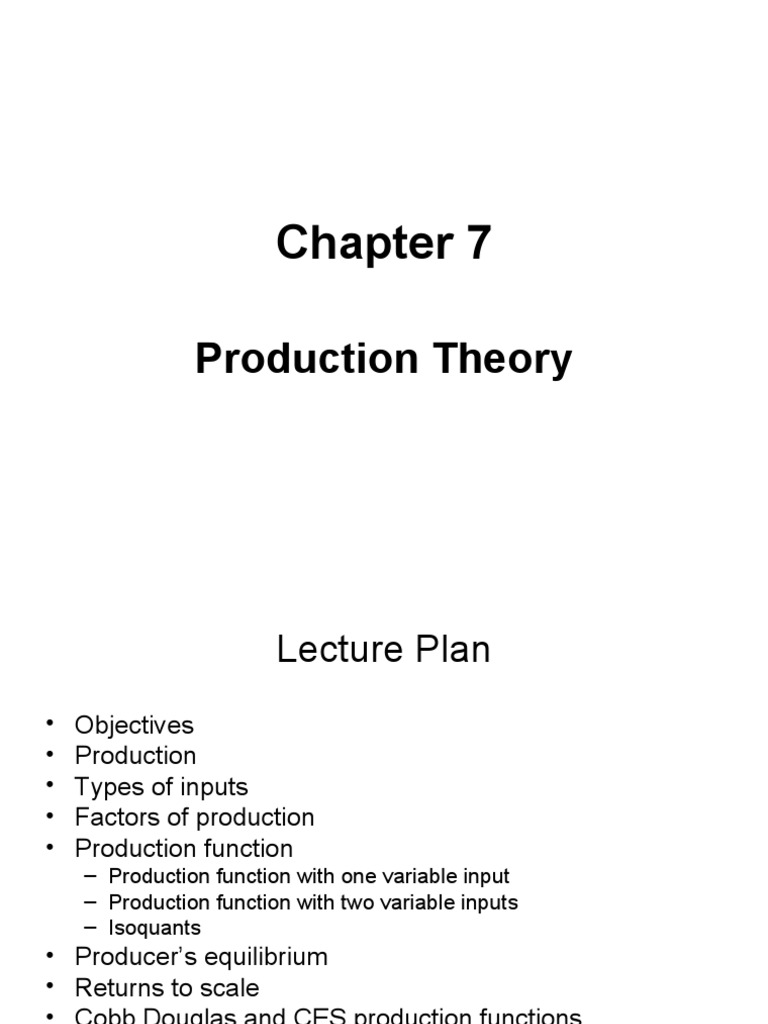 Production Theory Pdf Production Function Factors Of Production