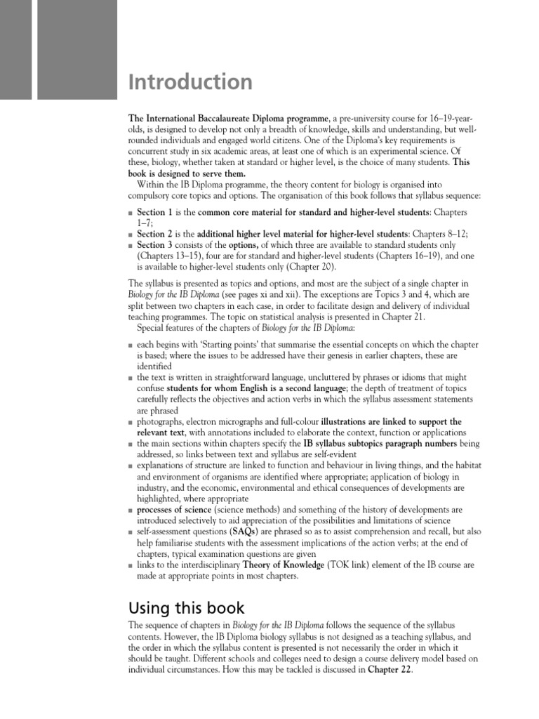 IB Diploma Biology Study Guide | PDF