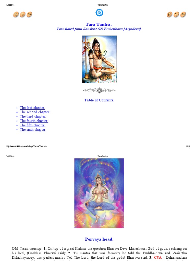 Tara Tantra | PDF | Mantra | Shiva
