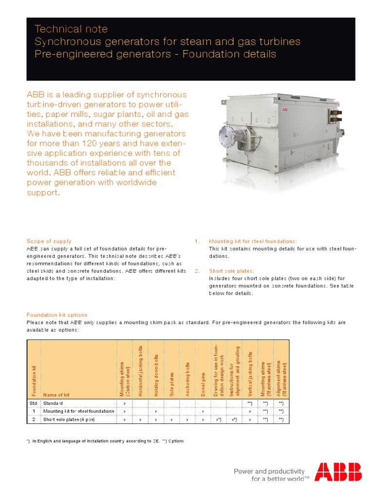 ABB Technical Note - Foundation Details - Low Res | PDF | Electric ...