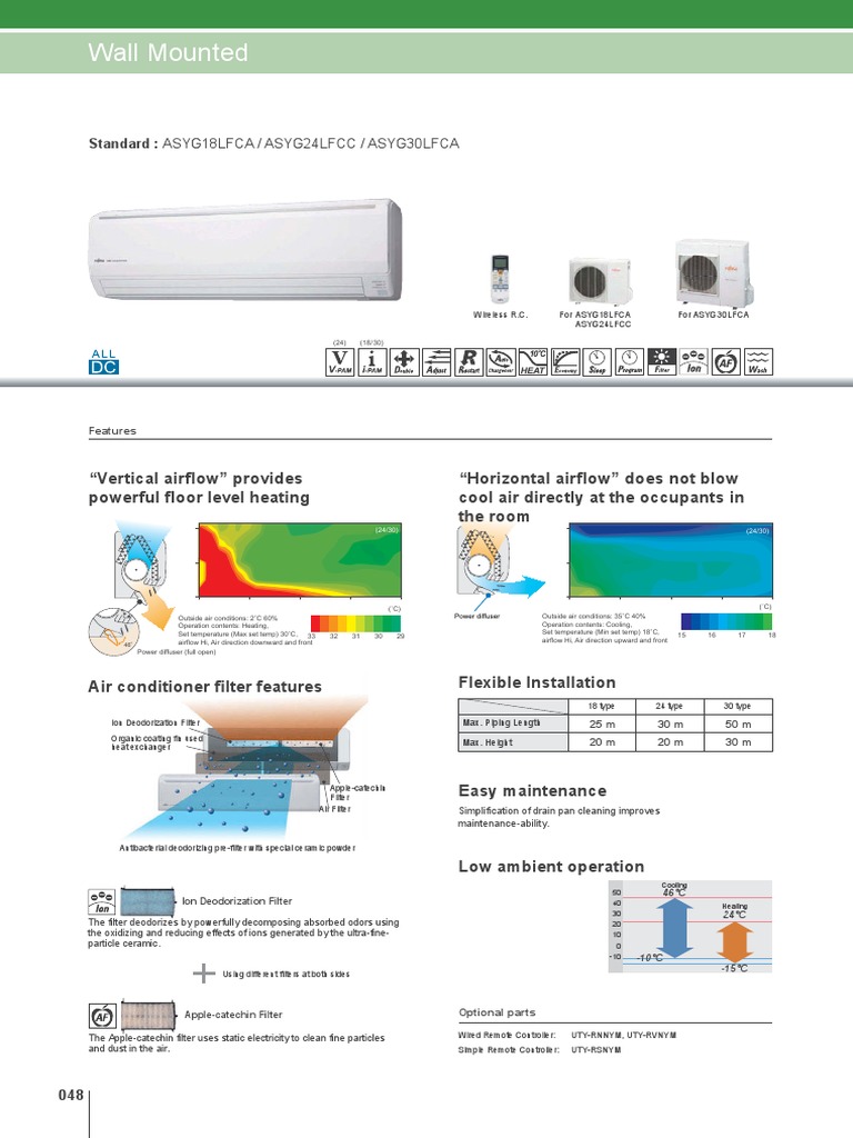 Fujitsu-General ASYG18-30 LFC 2014 | PDF | Air Conditioning | Hvac