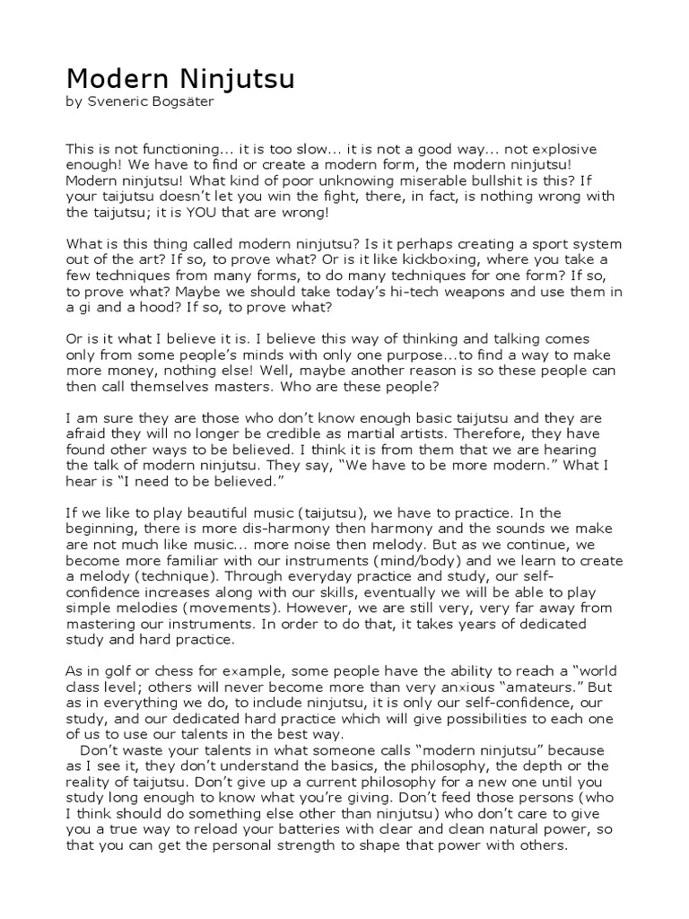 Modern Ninjutsu PDF | PDF | Psychological Concepts