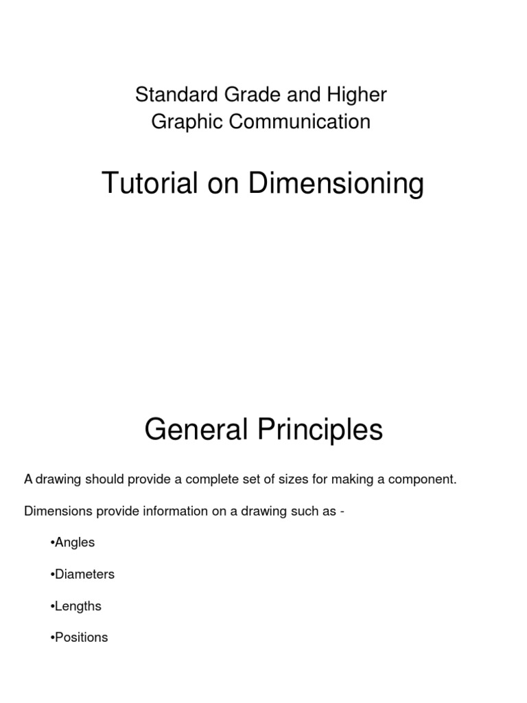 Tutorial On Dimensioning: Standard Grade and Higher Graphic ...