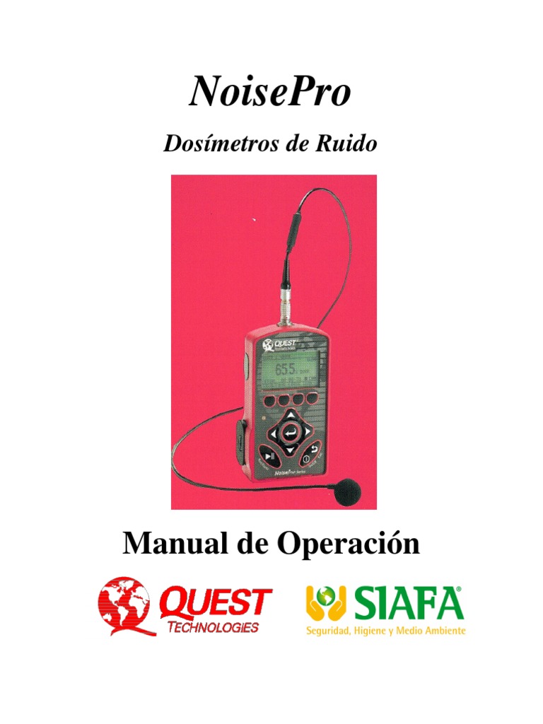 Manual de Operación NoisePro DLX | PDF | Calibración | Micrófono