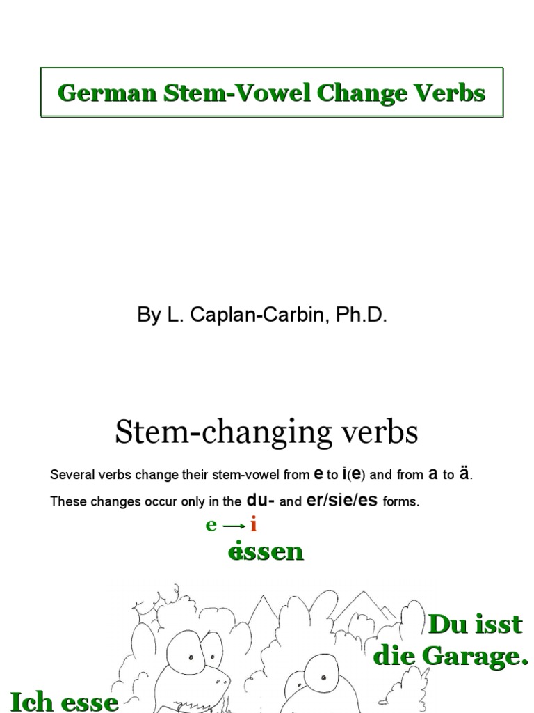 Stem Vowel Change Verbs Learn German Aprender Aleman | PDF