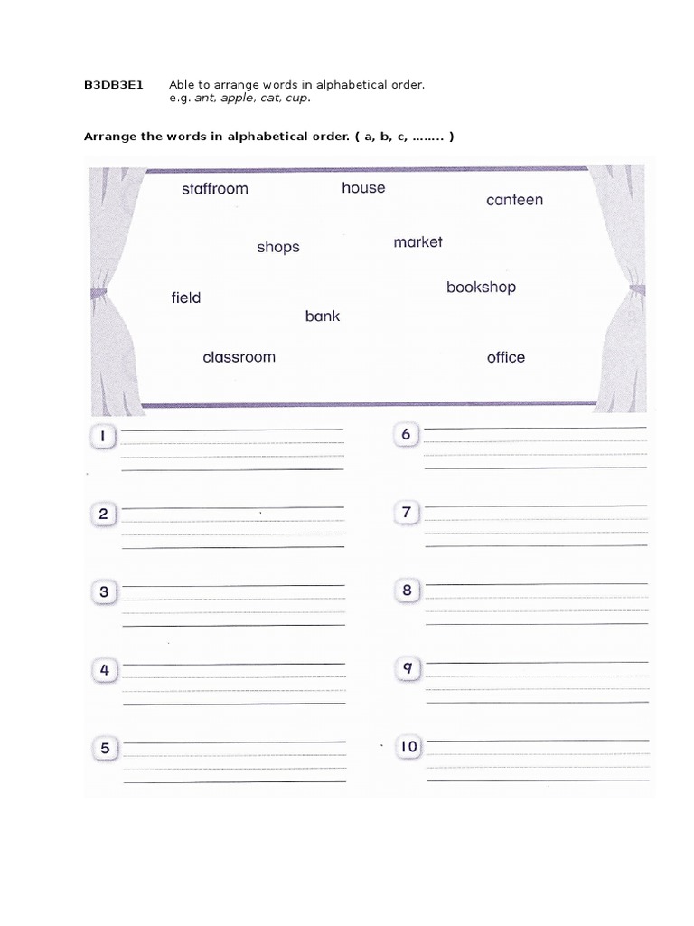 Arrange in Alphabetical Orders | PDF