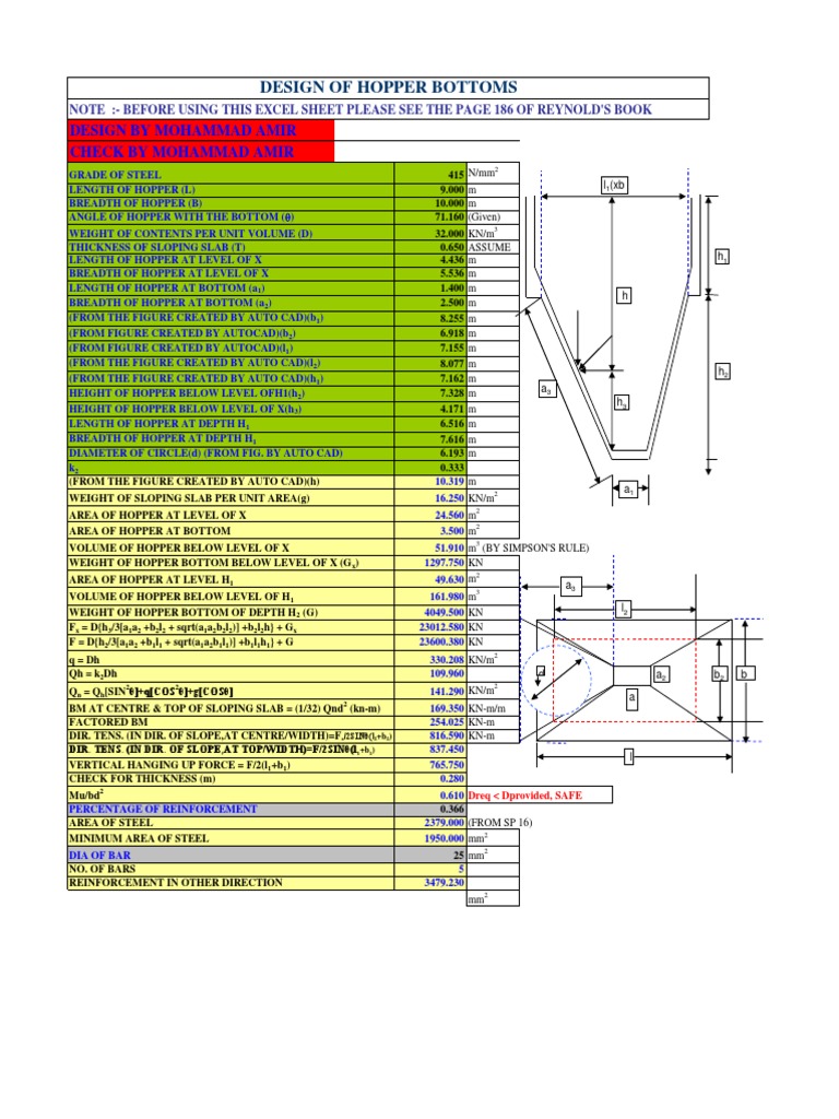 Design of Hopper Bottom | PDF