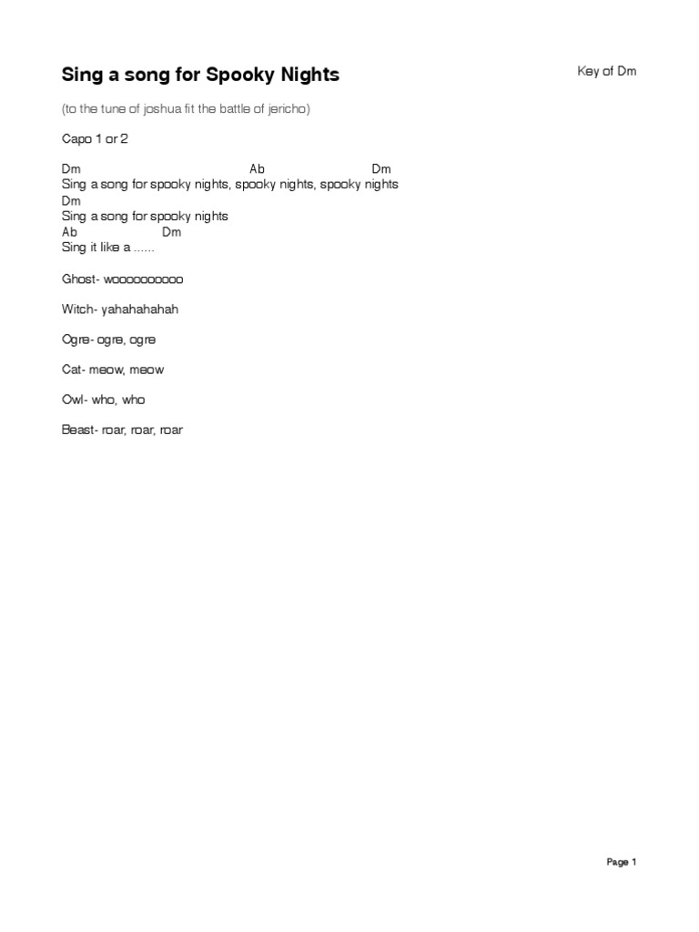 Sing A Song For Spooky Nights | PDF