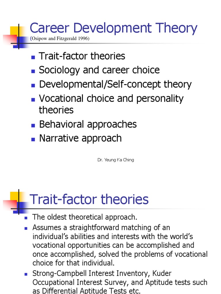 Career Development Theory | PDF | Psychopathology | Self Concept