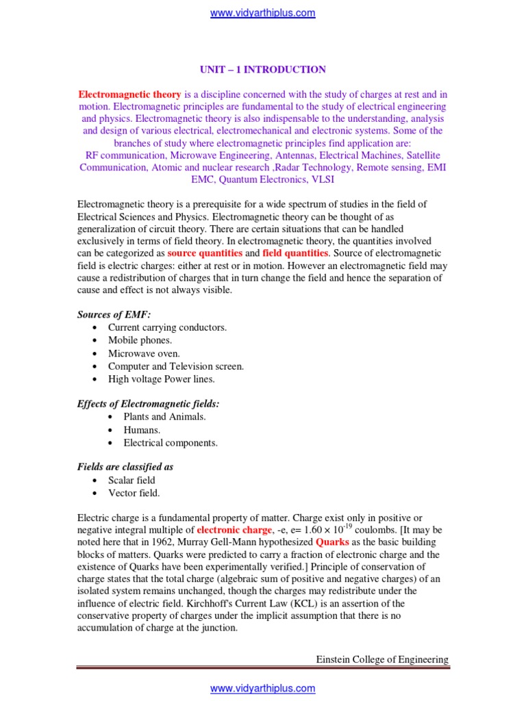 Electromagnetic Theory Overview | PDF | Divergence | Flux